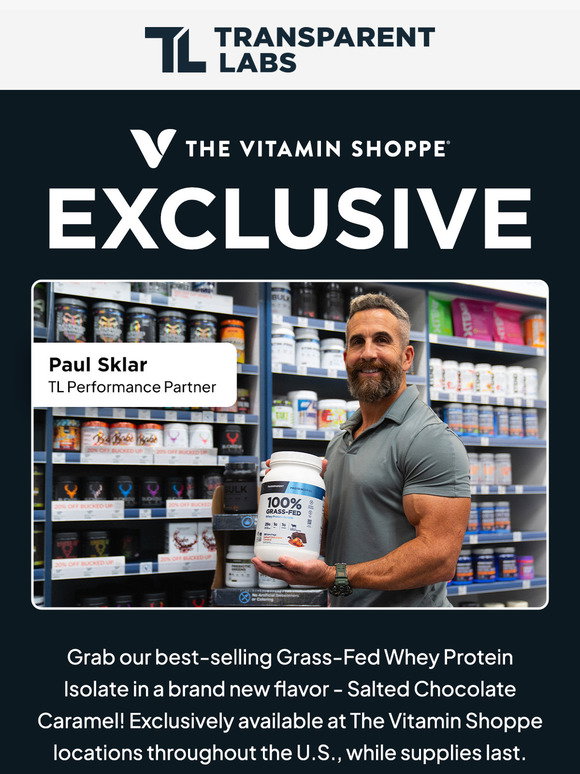 Transparent Labs: JUST IN: Salted Chocolate Caramel Whey Protein | Milled