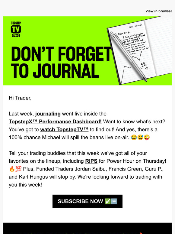 Topstep: 🔥📝 [NEW] Journaling in TopstepX | Milled