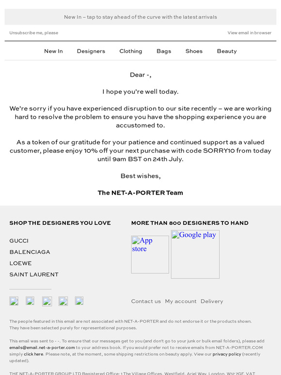 Net-A-Porter Email Newsletters: Shop Sales, Discounts, and Coupon Codes