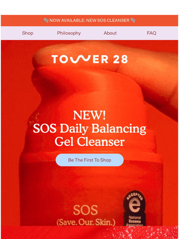 Tower 28 Beauty: EARLY ACCESS: SOS GEL CLEANSER | Milled