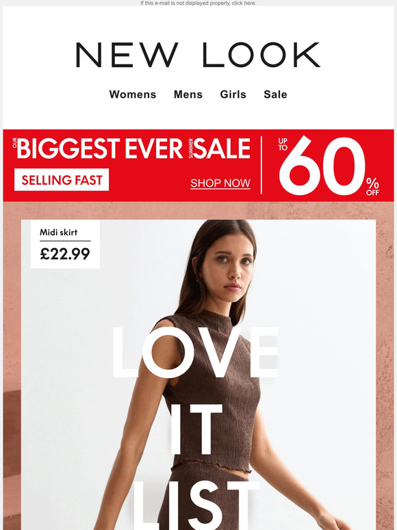 New Look Email Newsletters: Shop Sales, Discounts, and Coupon Codes