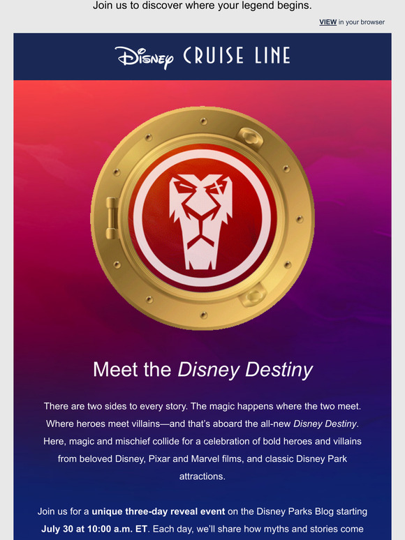 Disney Cruise Line: You're invited to a unique reveal of the all-new ...