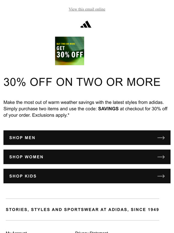 adidas Email Newsletters: Shop Sales, Discounts, and Coupon Codes