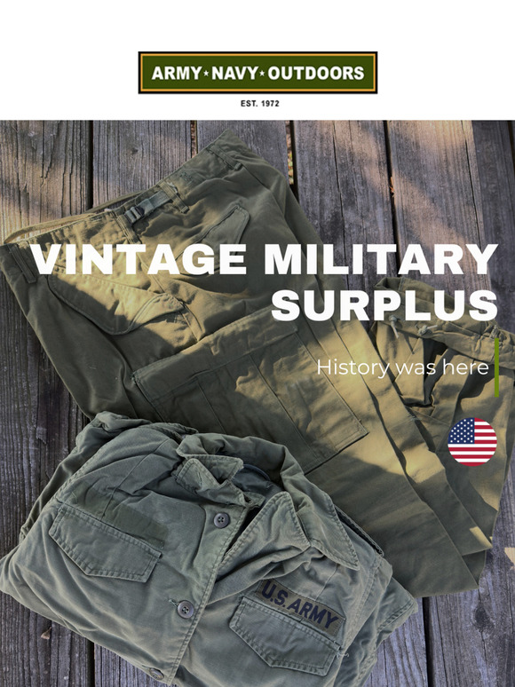 Army Navy Outdoors: History Was Here: Huge Vintage Surplus Inventory ...