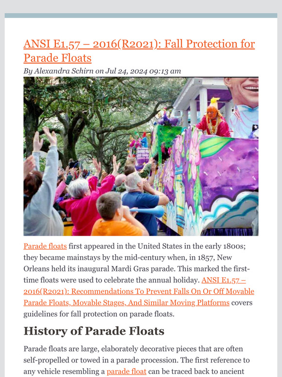ANSI: New from the ANSI Blog: ANSI E1.57 – 2016(R2021): Fall Protection ...