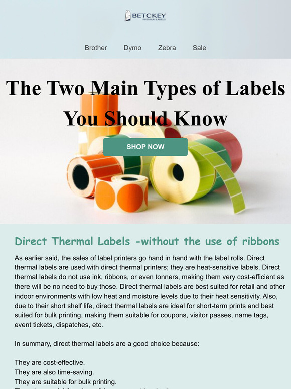 Betckey: The Two Main Types of Labels You Should Know👋 | Milled