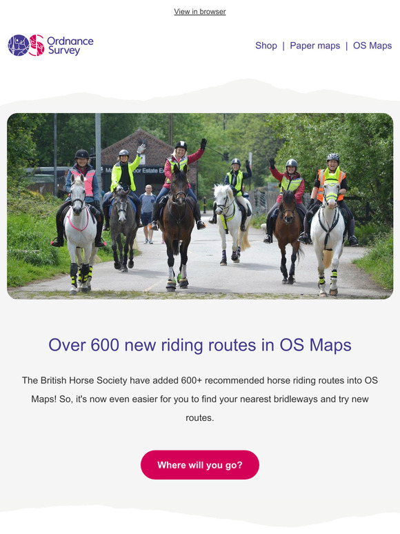 Ordnance Survey: New BHS routes in OS Maps 🐎 | Milled