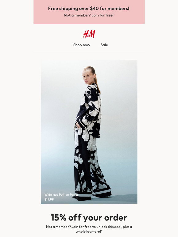 H&M: Member perk: 15% off today only | Milled