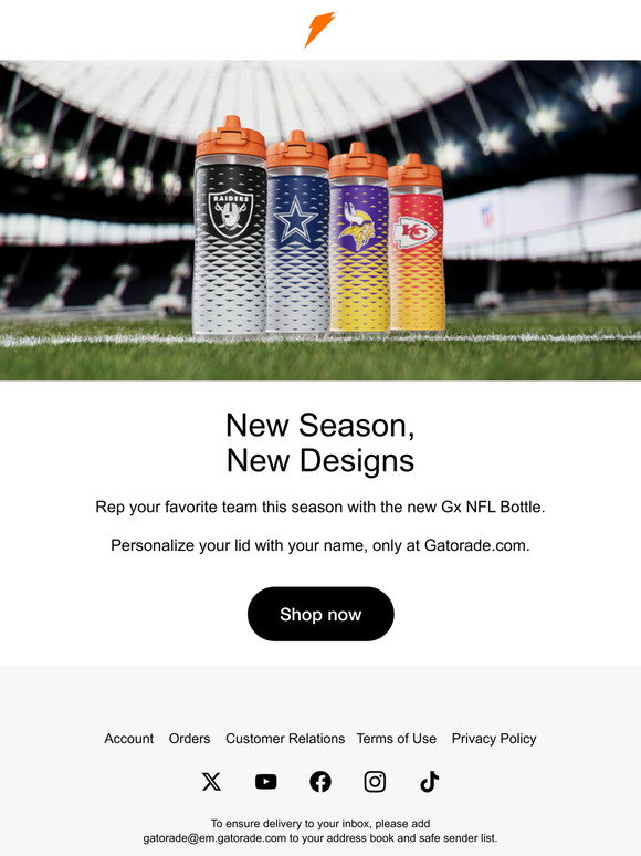 Gatorade: Rep your team with the all-new Gx NFL Bottles | Milled