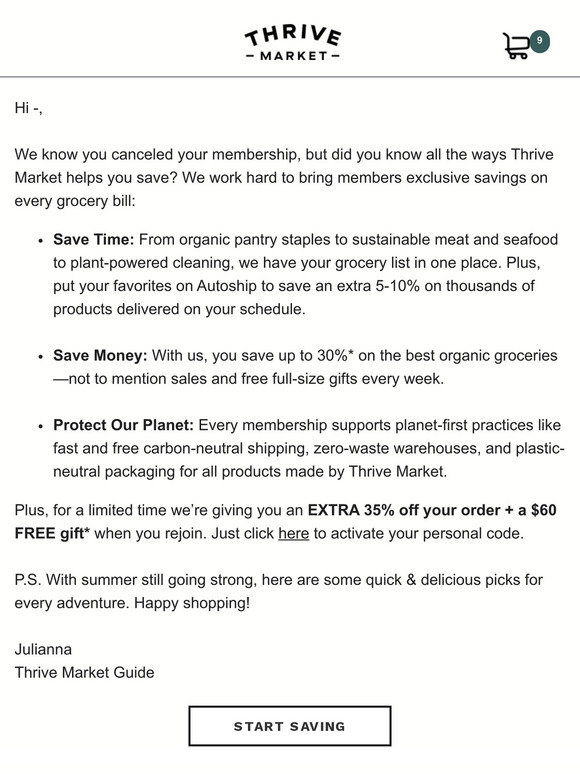 Thrive Market Email Newsletters: Shop Sales, Discounts, and Coupon Codes