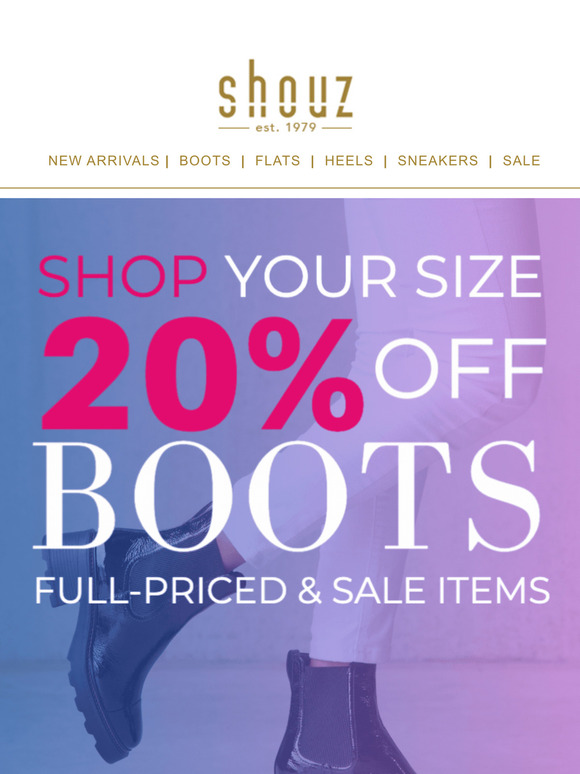 Shouz: 20% Off Boots | Shop Your Size | Milled