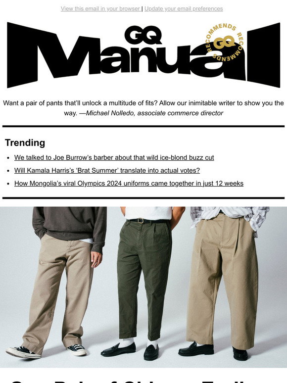 GQ: One Pair of Chinos, Endless Dress Codes | Milled