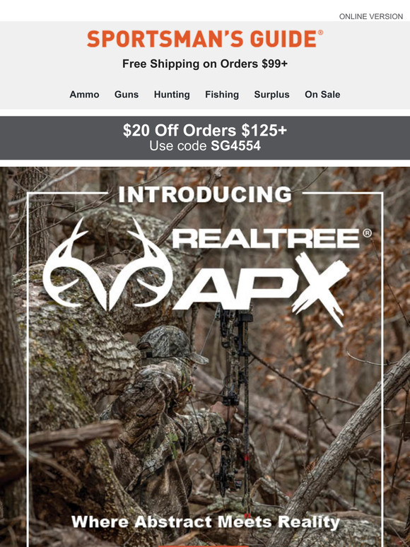 Sportsman's Guide: Introducing NEW Realtree APX Camo | $20 Off $125 ...