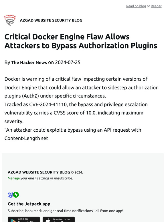 Azgad Security Critical Docker Engine Flaw Allows Attackers To Bypass Authorization Plugins