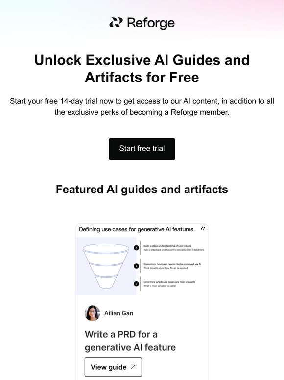 Reforge: New: trending AI guides and artifacts | Milled