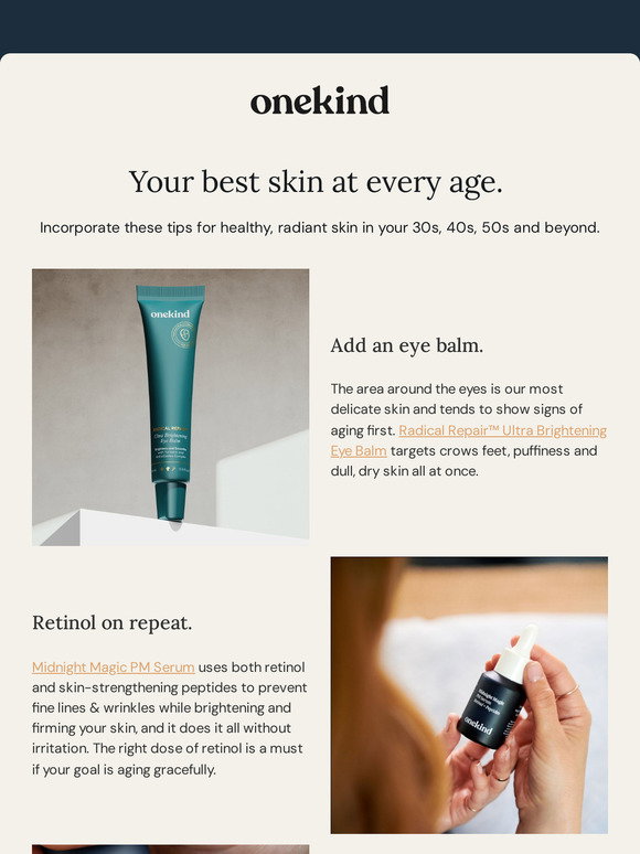 Onekind: Healthy skin at every age starts here 👉 | Milled