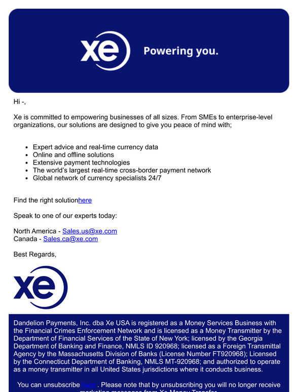 XE: Take cross-border payments to the next level with Xe | Milled