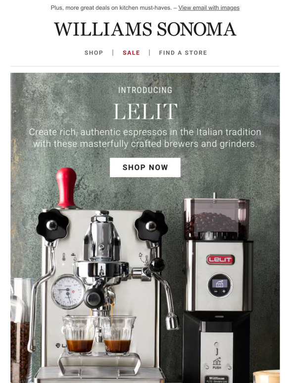 Williams-Sonoma: Introducing Lelit: prosumer espresso machines for everyday use | Milled