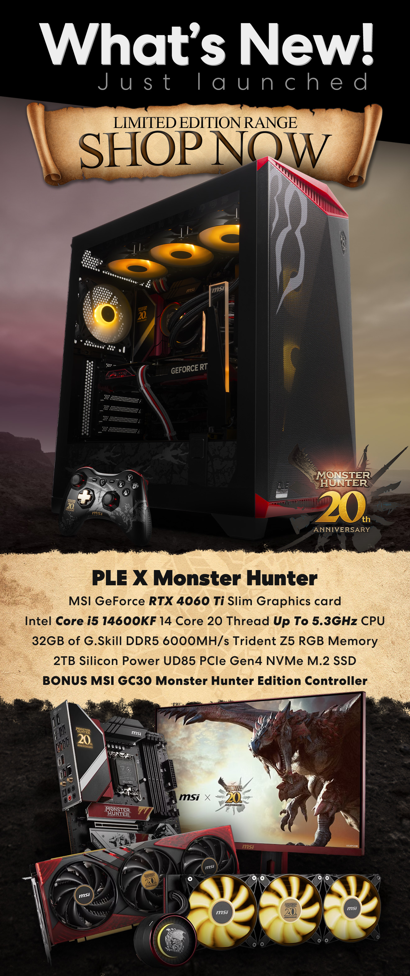 PLE Computers: MSI x Monster Hunter Limited Edition Range now available ...