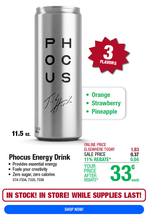 Menards: Phocus Energy Drink ONLY 33¢/Can After Rebate* PLUS New Weekly ...