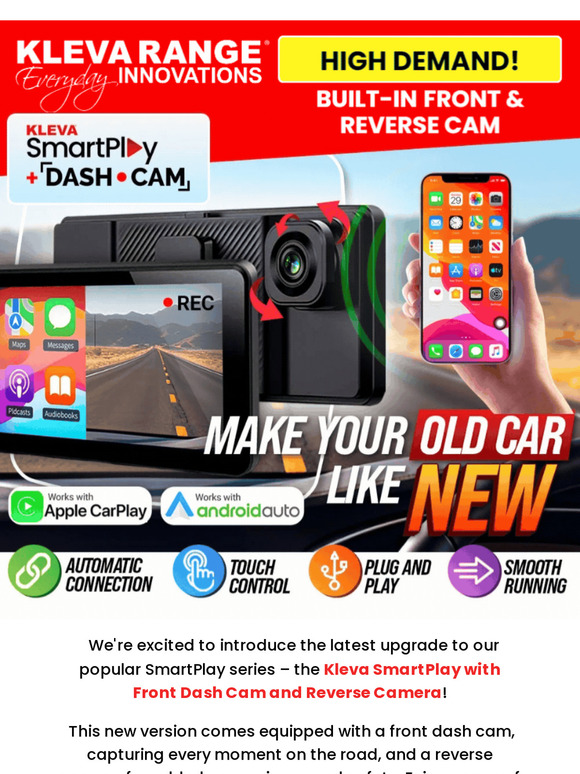 Kleva Range: 📸 Upgrade to SmartPlay with Dash & Reverse Cam | Milled