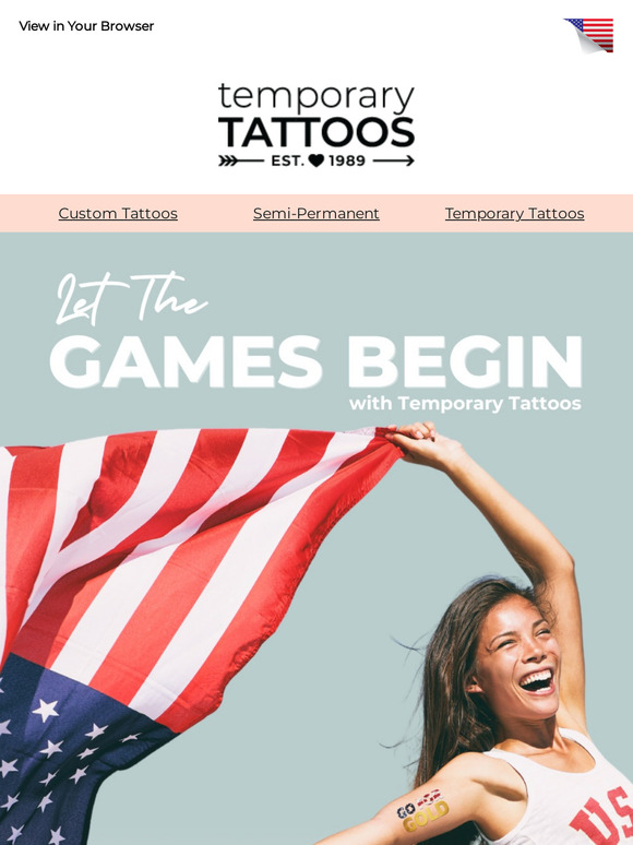 Temporary Tattoos: Let the Games Begin! 🥇🥇🥇 Show your Team Spirit with ...