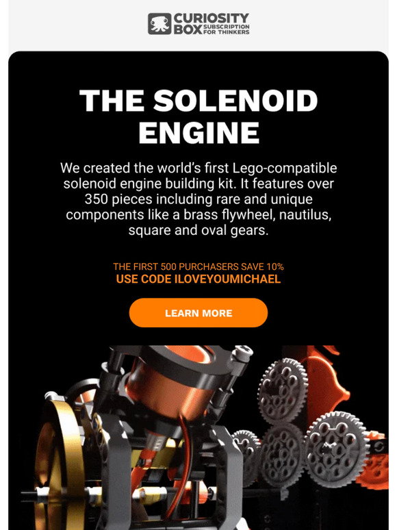Curiosity Box: The World's First Lego-Compatible Solenoid Engine Kit ...