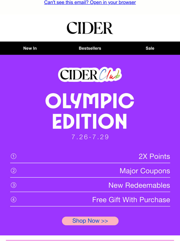 Cider: CIDER CLUB WKND: Olympic Edition 🏃🏻‍♀️ | Milled