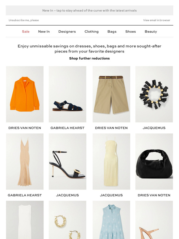 Net-A-Porter Email Newsletters: Shop Sales, Discounts, and Coupon Codes