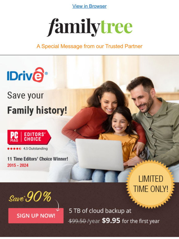 Family Tree Magazine: Save 90% off- Protect your Family History! Backup ...