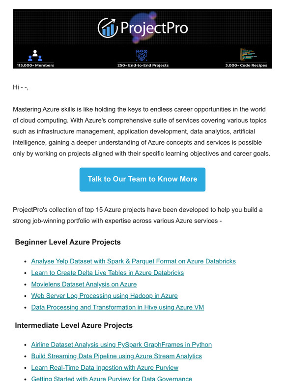 ProjectPro: 15 Azure Projects to Build Job-Ready Cloud Skills | Milled