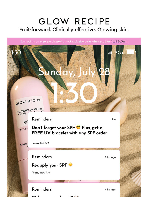 Glow Recipe: Reminder: Reapply your SPF ☀️ | Milled