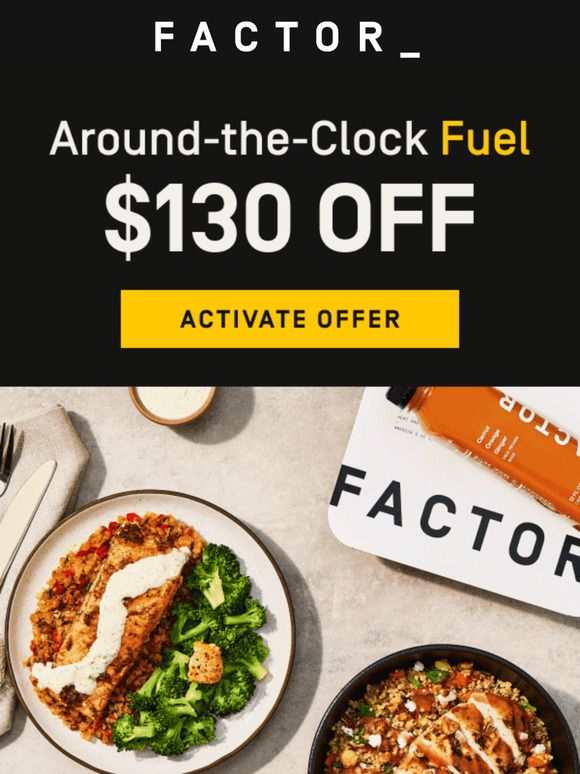 Factor: $130 OFF | Breakfast, lunch & dinner ️ | Milled