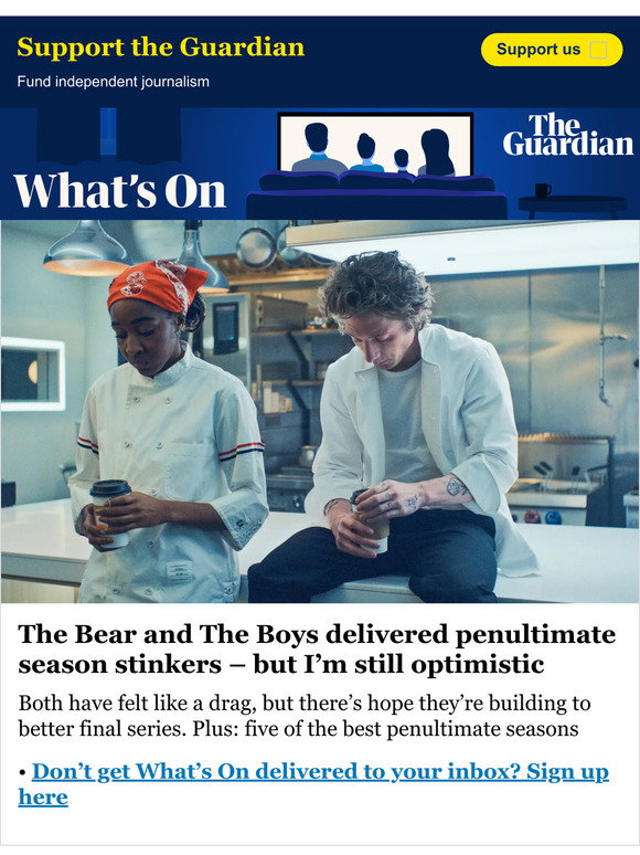 The Guardian: The problem with The Bear; Strictly scandal | The ...