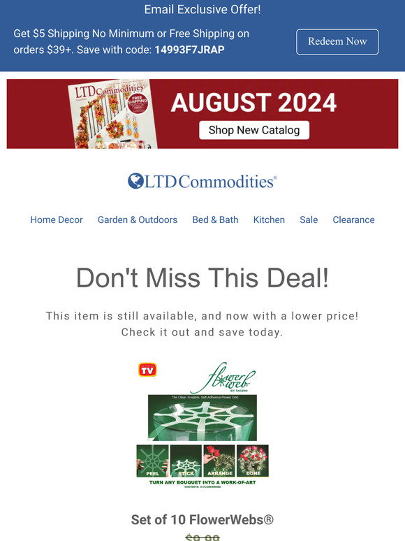 LTD Commodities: 👀 Check out the new price on Set of 10 FlowerWebs® 👀 ...