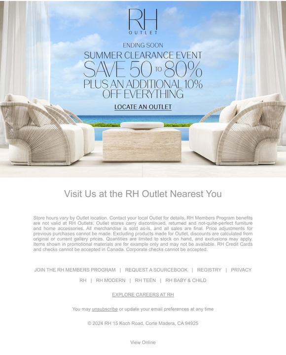 Restoration Hardware Email Newsletters: Shop Sales, Discounts, and ...