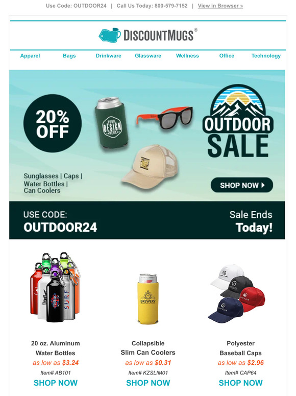 DiscountMugs: 20% Off Select Outdoor Products Ends Today! | Milled