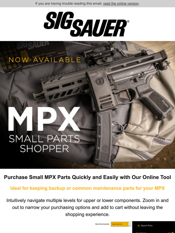 SIG SAUER: NEW: MPX Small Parts Shopper | Milled