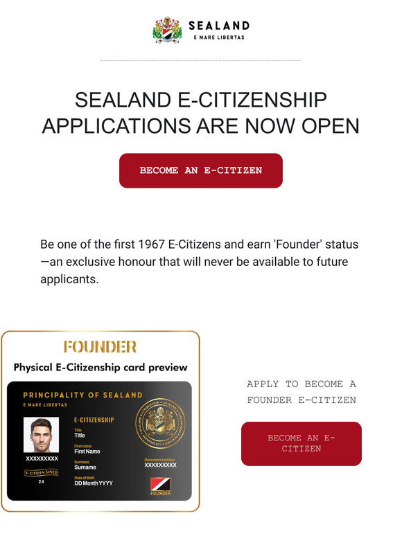 Sealand: Become an E-Citizen now! | Milled