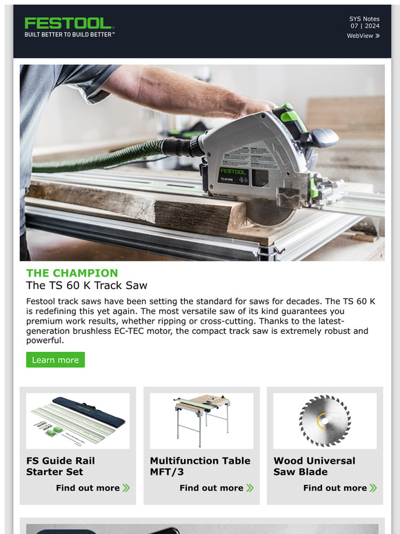 Festool: The new benchmark in track saws – the Festool TS 60 K | Milled