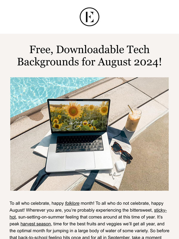 The Everygirl: Free, Downloadable Tech Backgrounds for August 2024! 💌 ...