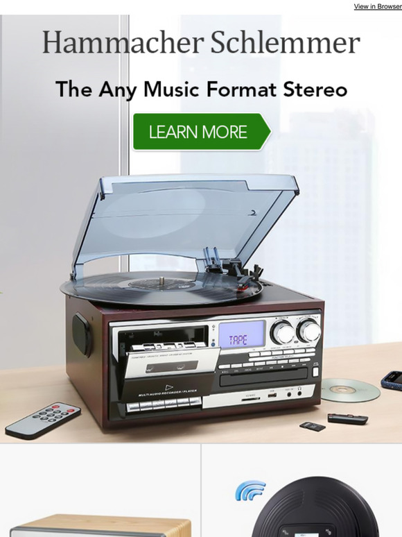 Hammacher Schlemmer: The Any Music Format Stereo | Milled