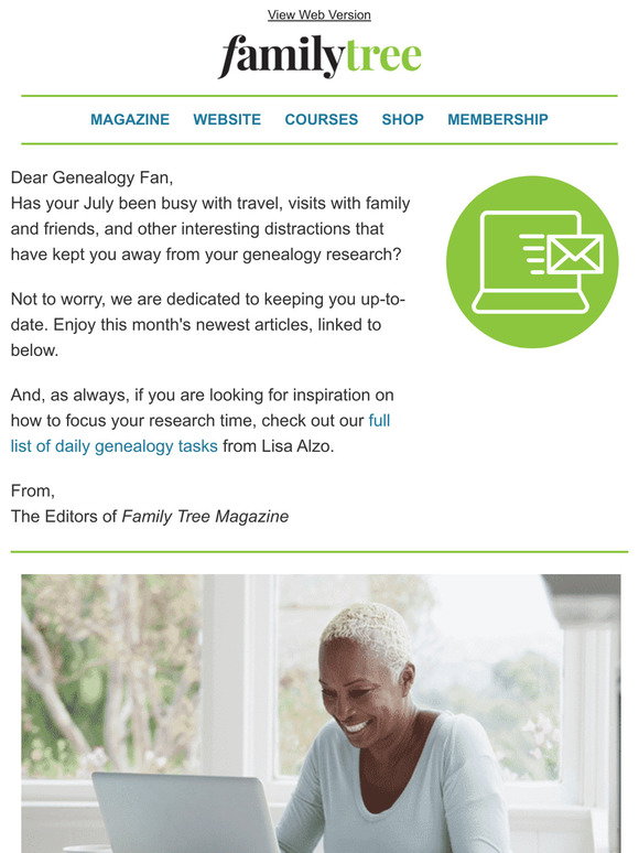 Family Tree Magazine: Your Monthly Article Digest: July 2024 | Milled
