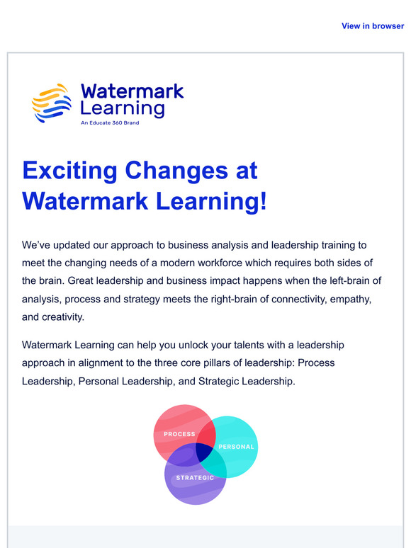 Project Management Academy: Exciting Changes at Watermark Learning ...