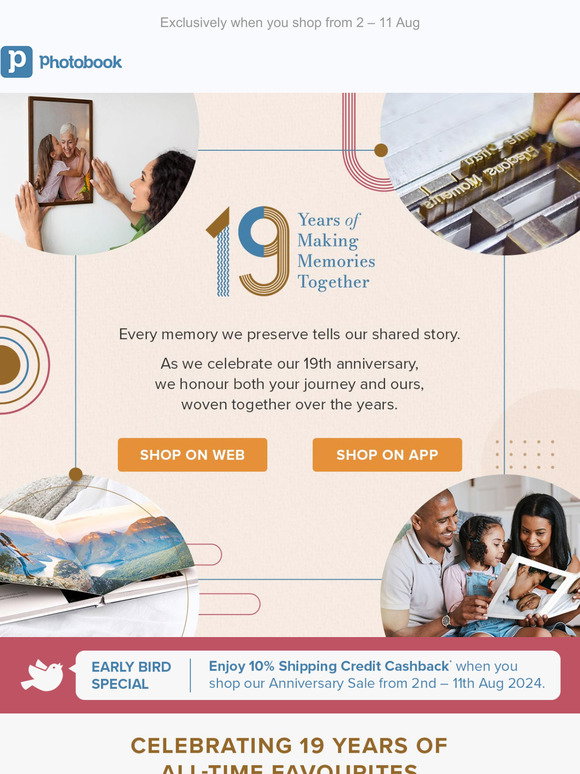 Photobook: 19th Anniversary Sale: 10% Shipping Credit Cashback 🤑 | Milled