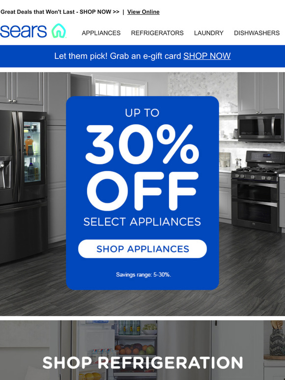 Sears: Update your kitchen and save up to 30% on select home appliances ...