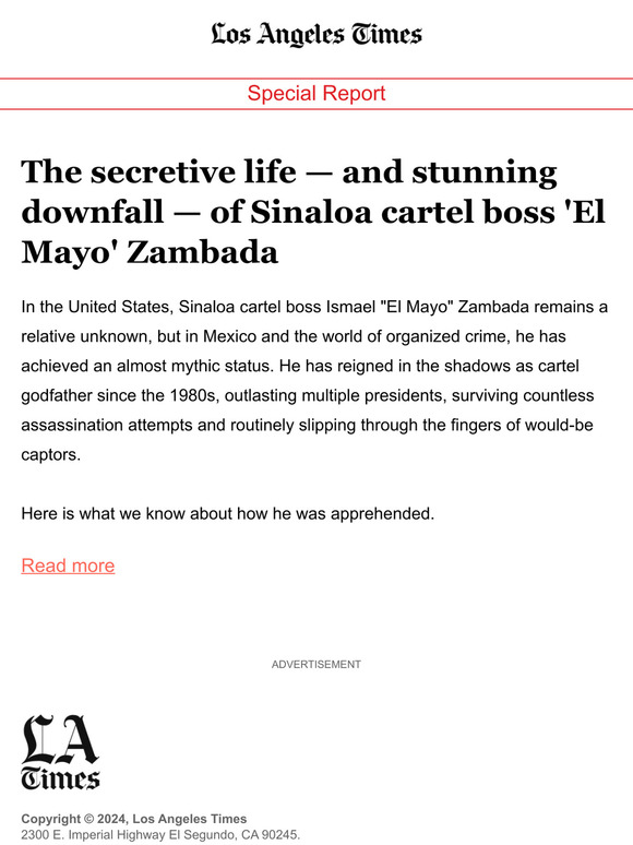 Los Angeles Times: The capture of Sinaloa cartel boss 'El Mayo' Zambada | Milled