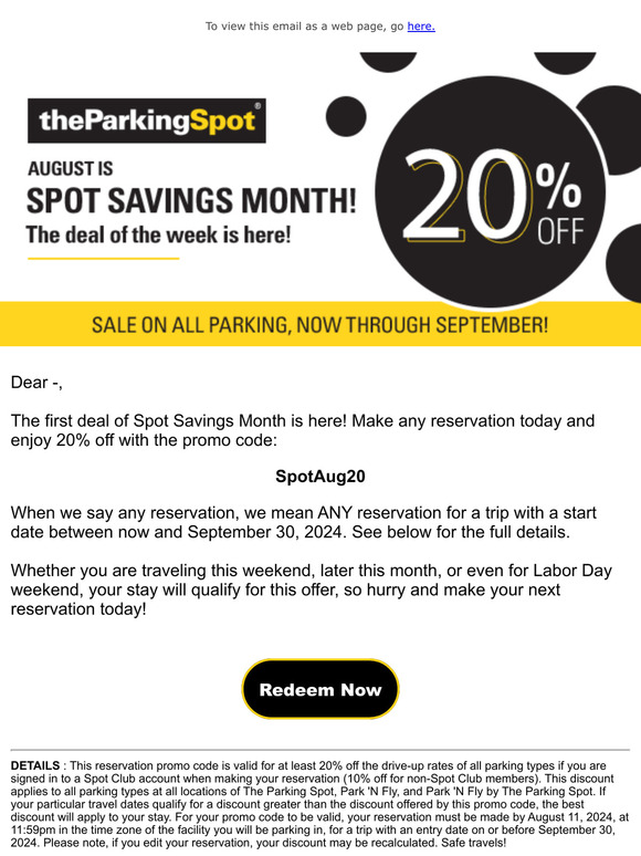 The Parking Spot: Spot Savings Month is underway! | Milled
