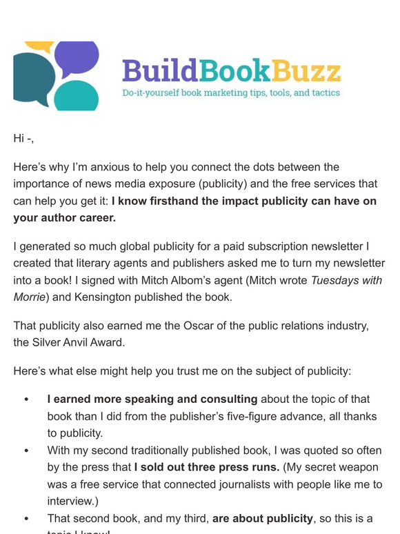 Build Book Buzz: Why should you trust my book publicity advice? | Milled
