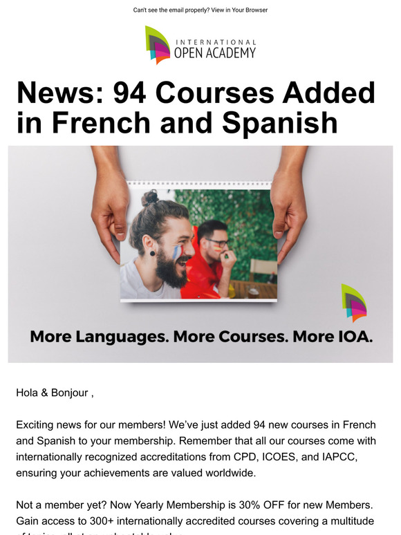 International Open Academy: Say Hello to New Skills: French and Spanish ...